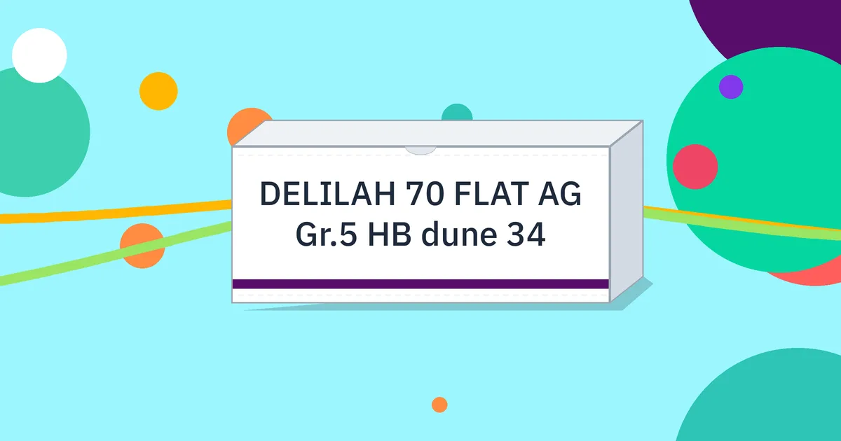 Symbolbild: Packung mit der Aufschrift DELILAH 70 FLAT AG Gr.5 HB dune 34 (PZN 13848039) – Verfügbarkeit und Bezug in Apotheken in Frankfurt am Main
