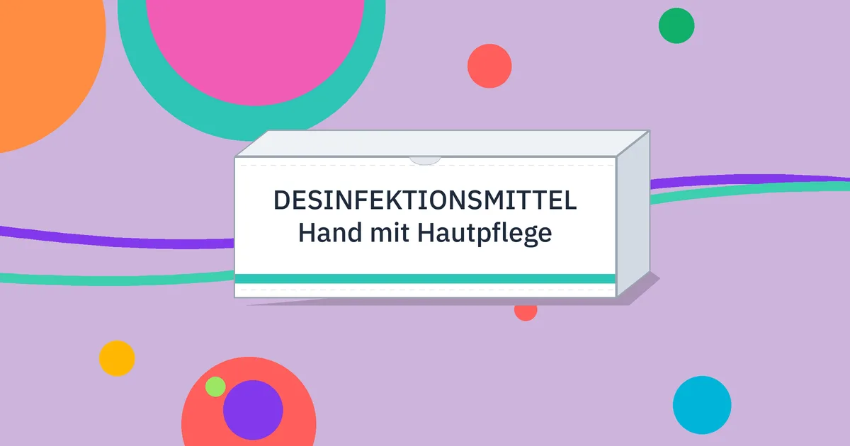 Symbolbild: Packung mit der Aufschrift DESINFEKTIONSMITTEL Hand mit Hautpflege (PZN 16687341) – Verfügbarkeit und Bezug in Apotheken in Frankfurt am Main