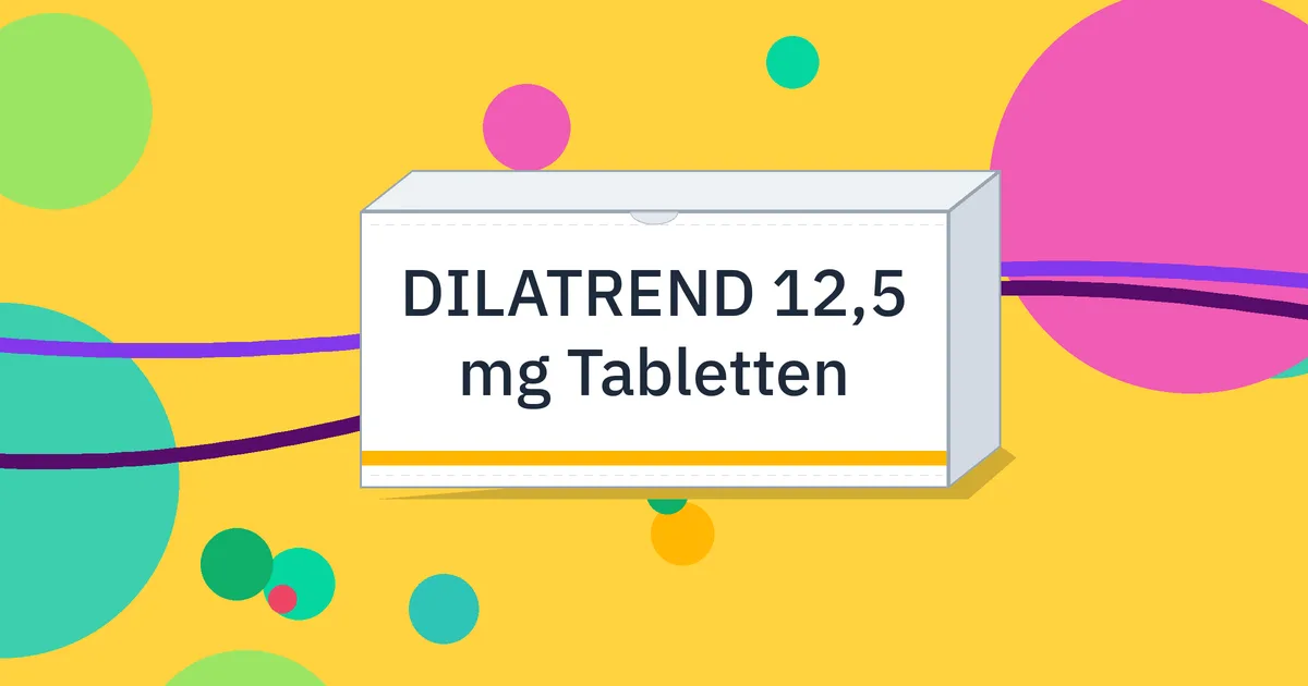Symbolbild: Packung mit der Aufschrift DILATREND 12,5 mg Tabletten (PZN 18009496) – Verfügbarkeit und Bezug in Apotheken in Frankfurt am Main