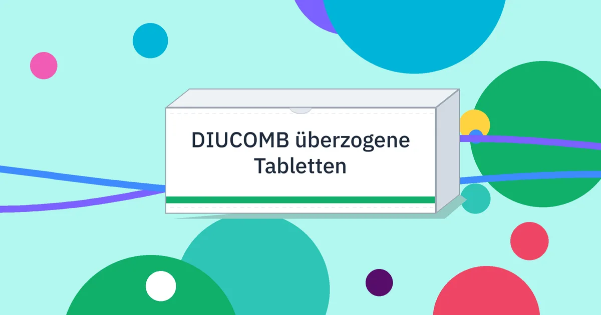 Symbolbild: Packung mit der Aufschrift DIUCOMB überzogene Tabletten (PZN 02258085) – Verfügbarkeit und Bezug in Apotheken in Frankfurt am Main