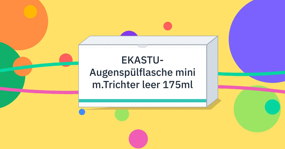 Symbolbild: Packung mit der Aufschrift EKASTU-Augenspülflasche mini m.Trichter leer 175ml (PZN 02386759) – Verfügbarkeit und Bezug in Apotheken in Frankfurt am Main