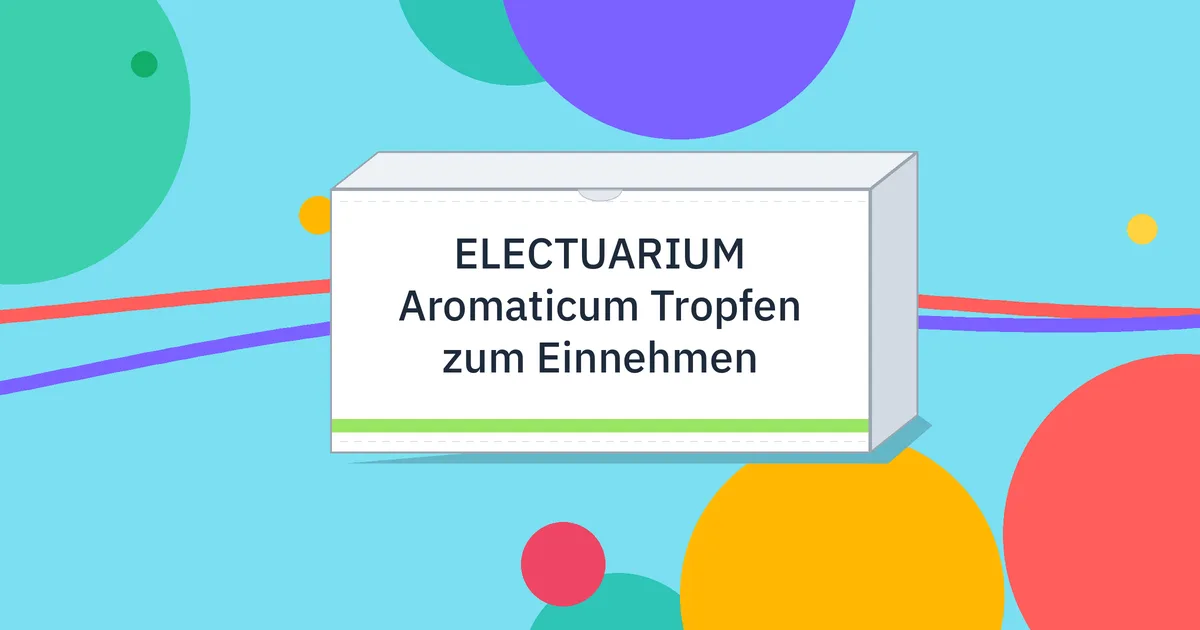 Symbolbild: Packung mit der Aufschrift ELECTUARIUM Aromaticum Tropfen zum Einnehmen (PZN 11866599) – Verfügbarkeit und Bezug in Apotheken in Frankfurt am Main