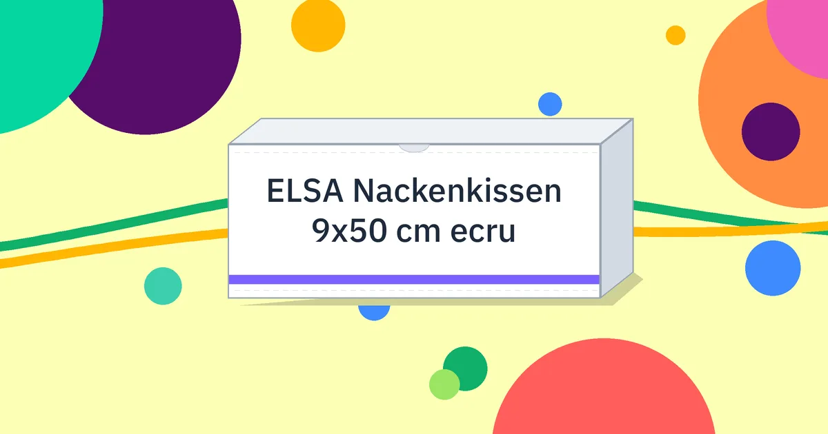 Symbolbild: Packung mit der Aufschrift ELSA Nackenkissen 9x50 cm ecru (PZN 06795845) – Verfügbarkeit und Bezug in Apotheken in Frankfurt am Main