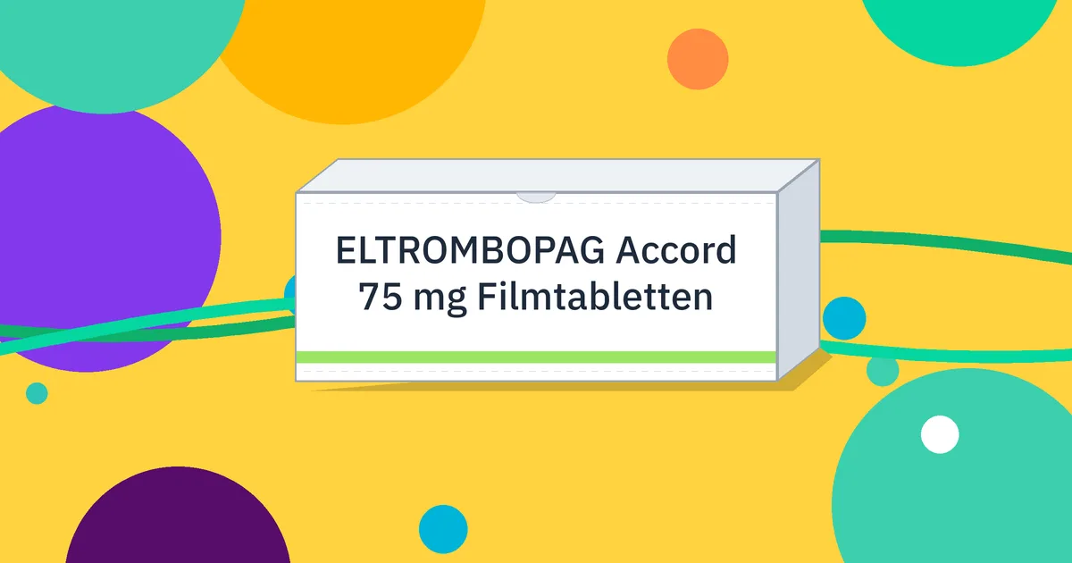 Symbolbild: Packung mit der Aufschrift ELTROMBOPAG Accord 75 mg Filmtabletten (PZN 19662672) – Verfügbarkeit und Bezug in Apotheken in Frankfurt am Main