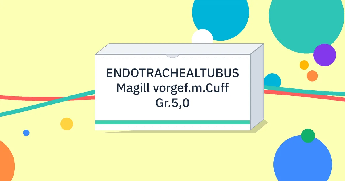 Symbolbild: Packung mit der Aufschrift ENDOTRACHEALTUBUS Magill vorgef.m.Cuff Gr.5,0 (PZN 00141232) – Verfügbarkeit und Bezug in Apotheken in Frankfurt am Main