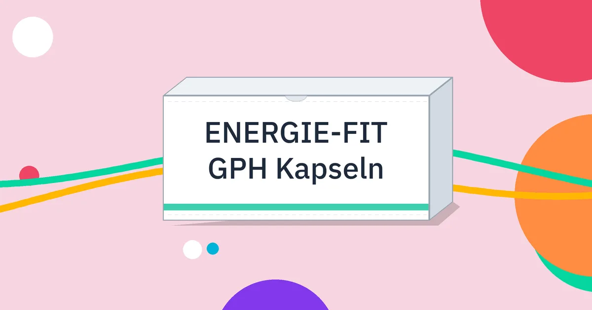 Symbolbild: Packung mit der Aufschrift ENERGIE-FIT GPH Kapseln (PZN 06556603) – Verfügbarkeit und Bezug in Apotheken in Frankfurt am Main