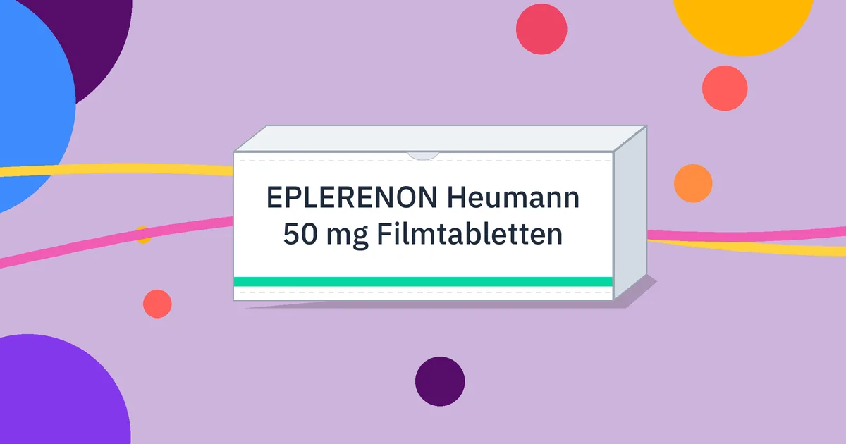 Symbolbild: Packung mit der Aufschrift EPLERENON Heumann 50 mg Filmtabletten (PZN 10785479) – Verfügbarkeit und Bezug in Apotheken in Frankfurt am Main