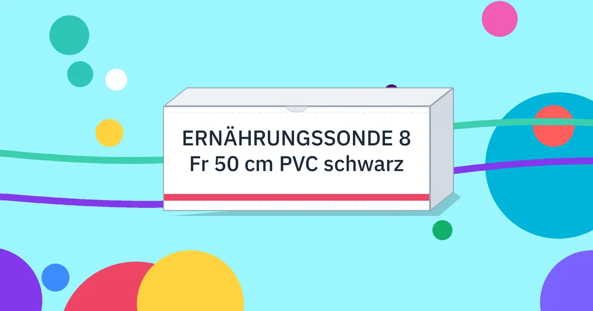 Symbolbild: Packung mit der Aufschrift ERNÄHRUNGSSONDE 8 Fr 50 cm PVC schwarz (PZN 00903251) – Verfügbarkeit und Bezug in Apotheken in Frankfurt am Main