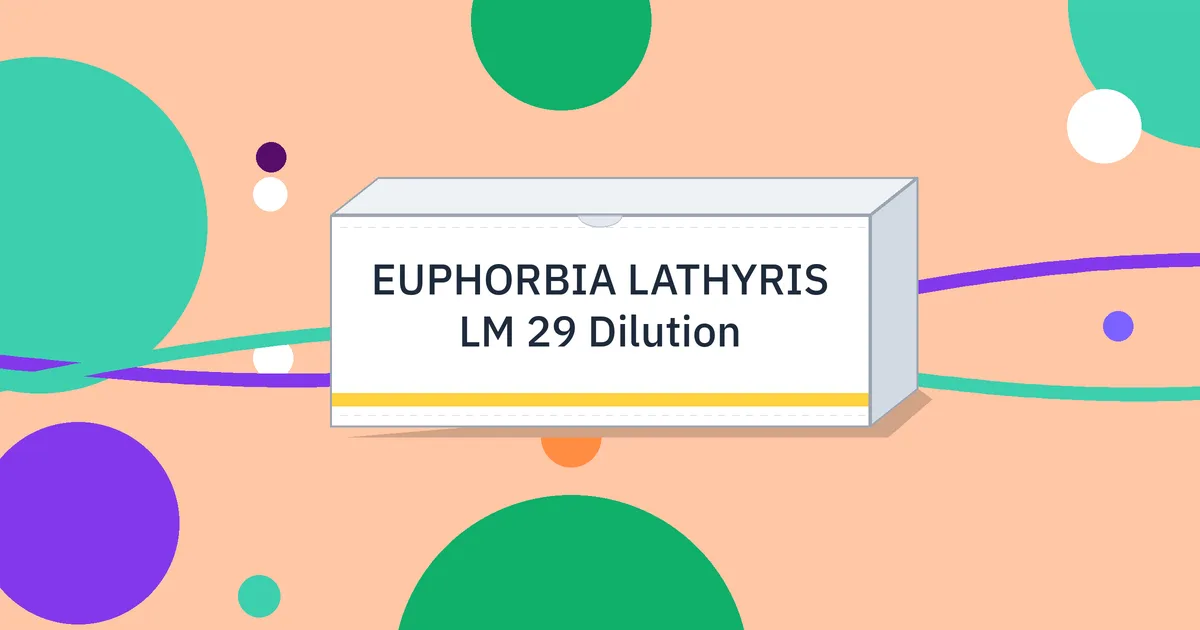 Symbolbild: Packung mit der Aufschrift EUPHORBIA LATHYRIS LM 29 Dilution (PZN 13482495) – Verfügbarkeit und Bezug in Apotheken in Frankfurt am Main