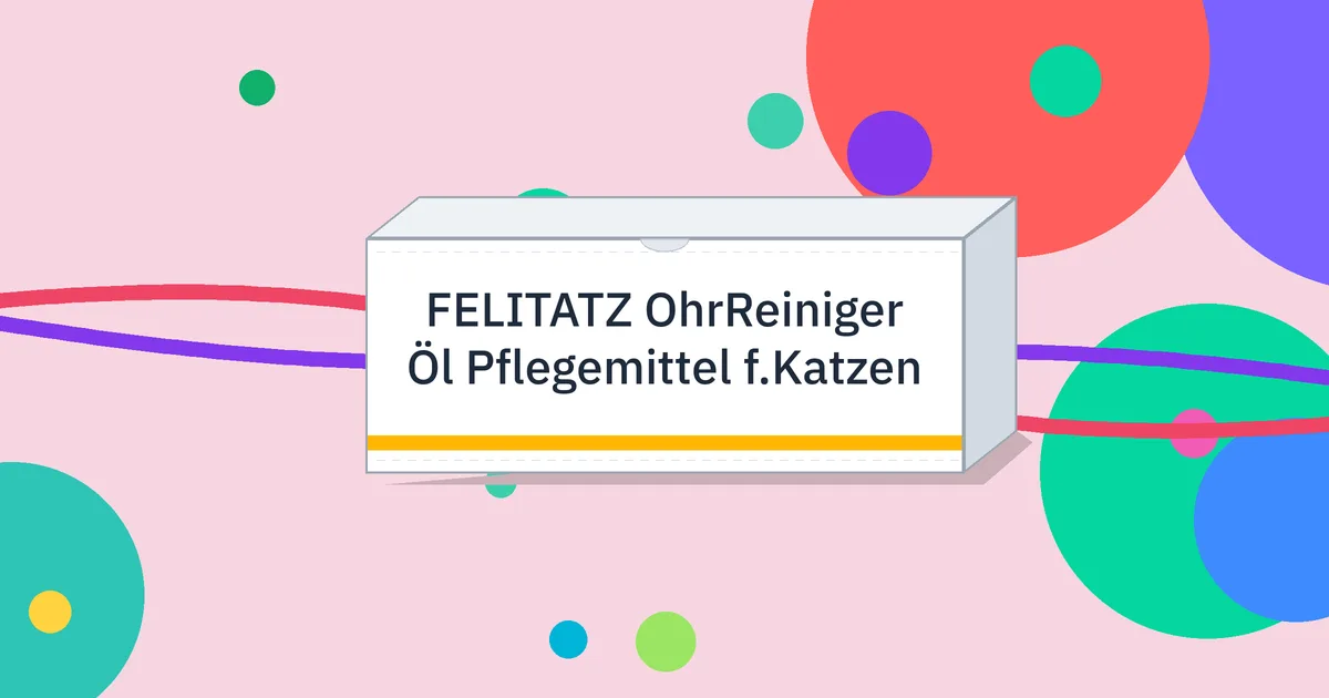 Symbolbild: Packung mit der Aufschrift FELITATZ OhrReiniger Öl Pflegemittel f.Katzen (PZN 16771113) – Verfügbarkeit und Bezug in Apotheken in Frankfurt am Main