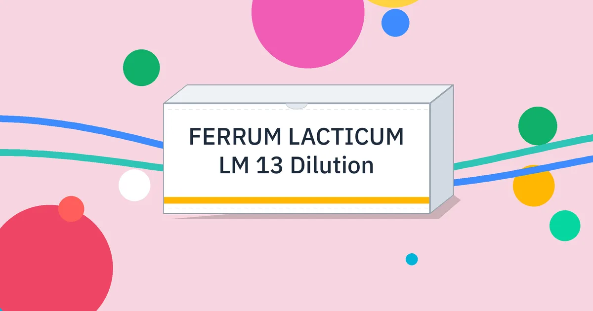 Symbolbild: Packung mit der Aufschrift FERRUM LACTICUM LM 13 Dilution (PZN 12849404) – Verfügbarkeit und Bezug in Apotheken in Frankfurt am Main