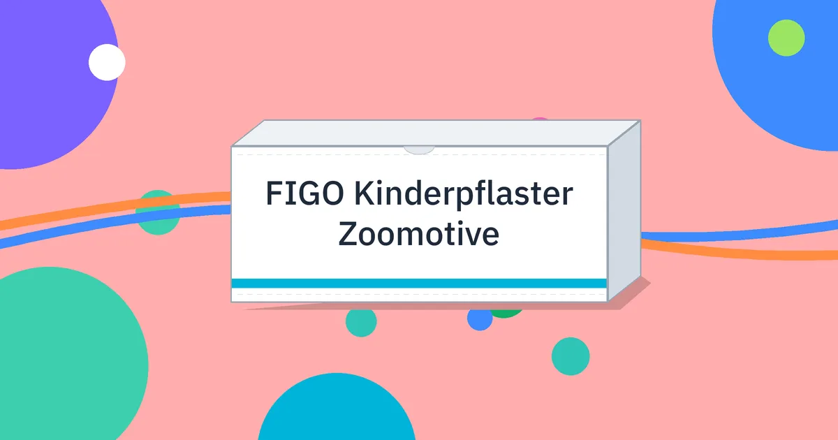 Symbolbild: Packung mit der Aufschrift FIGO Kinderpflaster Zoomotive (PZN 19434712) – Verfügbarkeit und Bezug in Apotheken in Frankfurt am Main