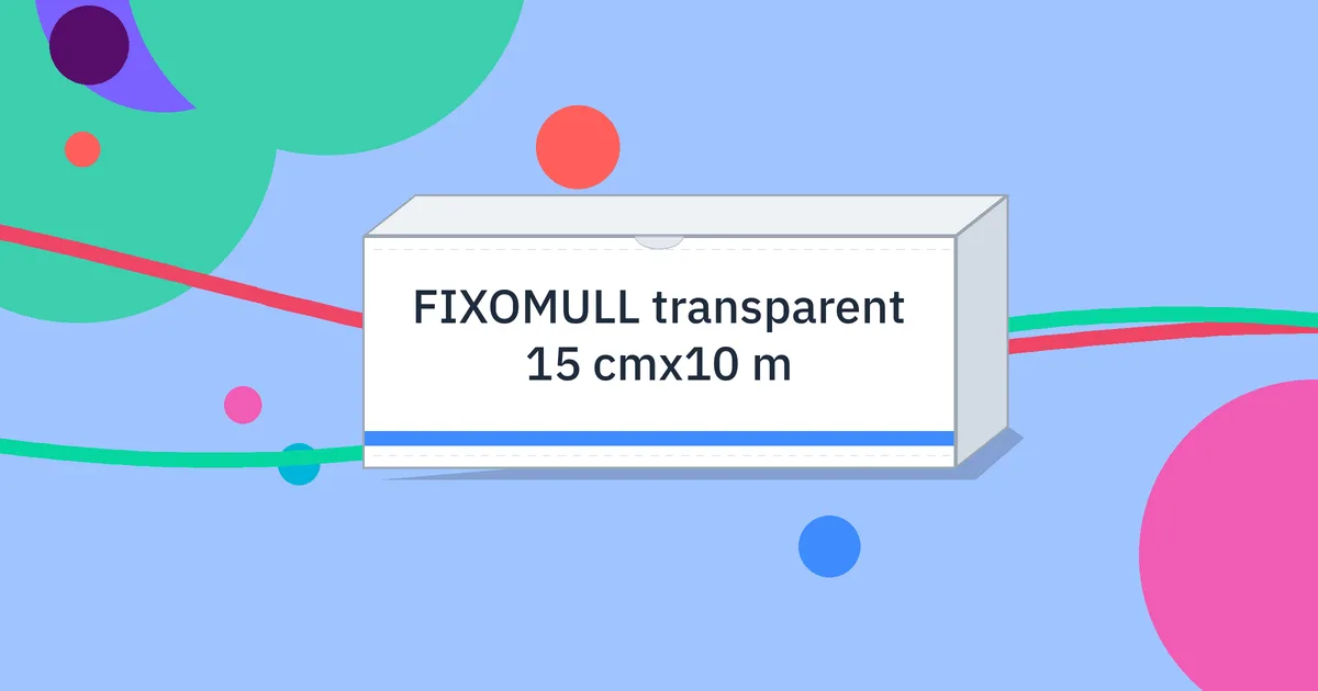 Symbolbild: Packung mit der Aufschrift FIXOMULL transparent 15 cmx10 m (PZN 18124501) – Verfügbarkeit und Bezug in Apotheken in Frankfurt am Main
