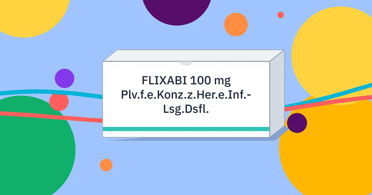 Symbolbild: Packung mit der Aufschrift FLIXABI 100 mg Plv.f.e.Konz.z.Her.e.Inf.-Lsg.Dsfl. (PZN 14162858) – Verfügbarkeit und Bezug in Apotheken in Frankfurt am Main