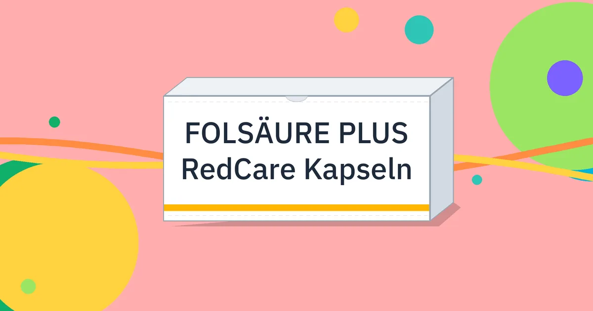 Symbolbild: Packung mit der Aufschrift FOLSÄURE PLUS RedCare Kapseln (PZN 18207865) – Verfügbarkeit und Bezug in Apotheken in Frankfurt am Main
