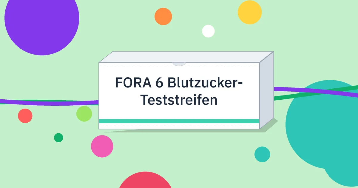 Symbolbild: Packung mit der Aufschrift FORA 6 Blutzucker-Teststreifen (PZN 13569799) – Verfügbarkeit und Bezug in Apotheken in Frankfurt am Main