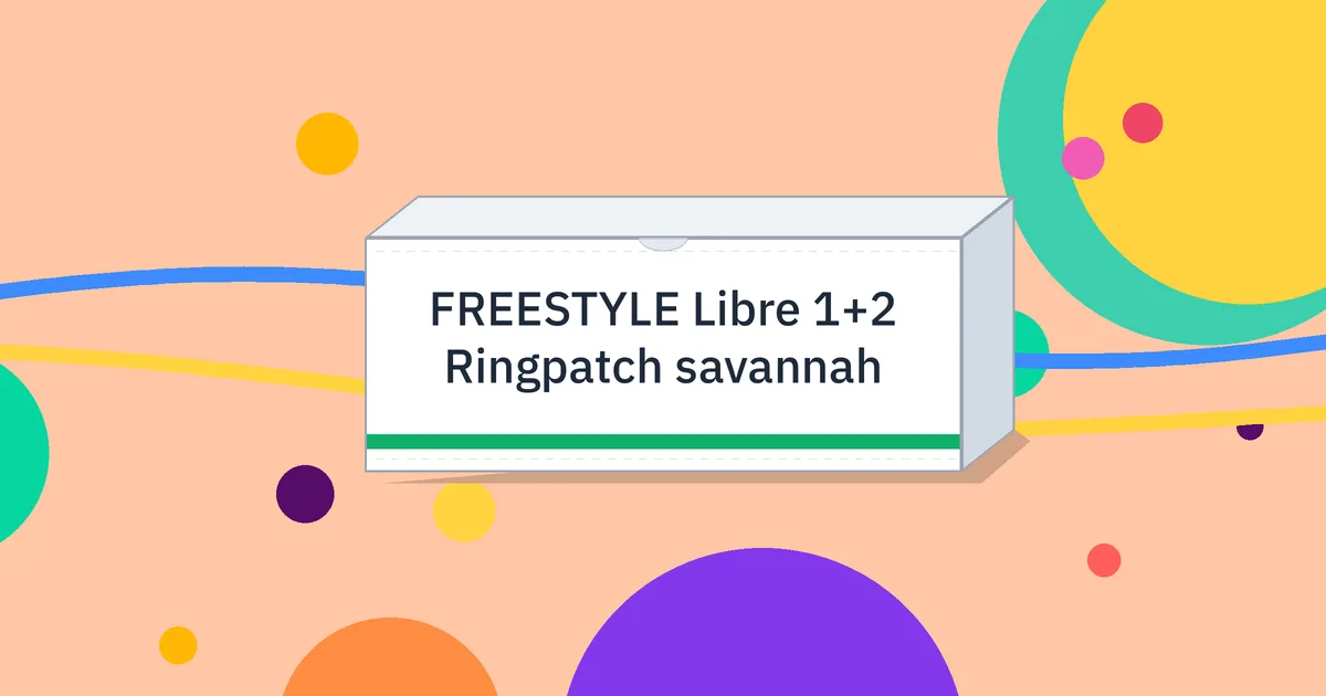 Symbolbild: Packung mit der Aufschrift FREESTYLE Libre 1+2 Ringpatch savannah (PZN 19866386) – Verfügbarkeit und Bezug in Apotheken in Frankfurt am Main