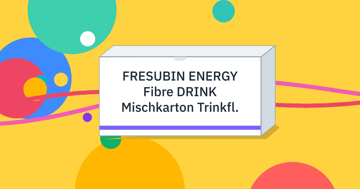 Symbolbild: Packung mit der Aufschrift FRESUBIN ENERGY Fibre DRINK Mischkarton Trinkfl. (PZN 02177062) – Verfügbarkeit und Bezug in Apotheken in Frankfurt am Main