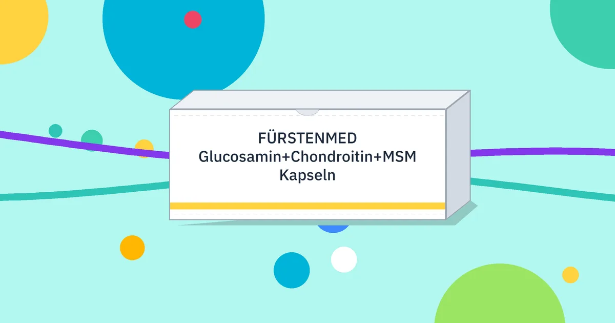 Symbolbild: Packung mit der Aufschrift FÜRSTENMED Glucosamin+Chondroitin+MSM Kapseln (PZN 17276663) – Verfügbarkeit und Bezug in Apotheken in Frankfurt am Main