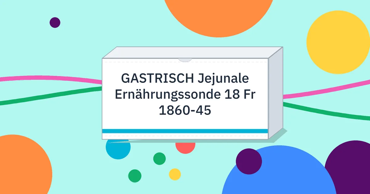 Symbolbild: Packung mit der Aufschrift GASTRISCH Jejunale Ernährungssonde 18 Fr 1860-45 (PZN 14345139) – Verfügbarkeit und Bezug in Apotheken in Frankfurt am Main