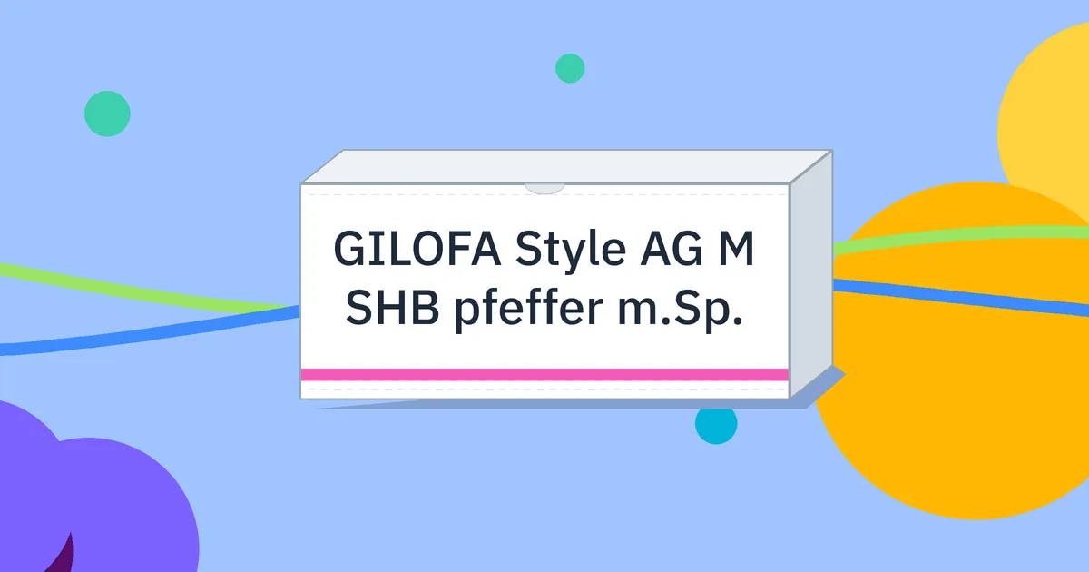 Symbolbild: Packung mit der Aufschrift GILOFA Style AG M SHB pfeffer m.Sp. (PZN 16727951) – Verfügbarkeit und Bezug in Apotheken in Frankfurt am Main