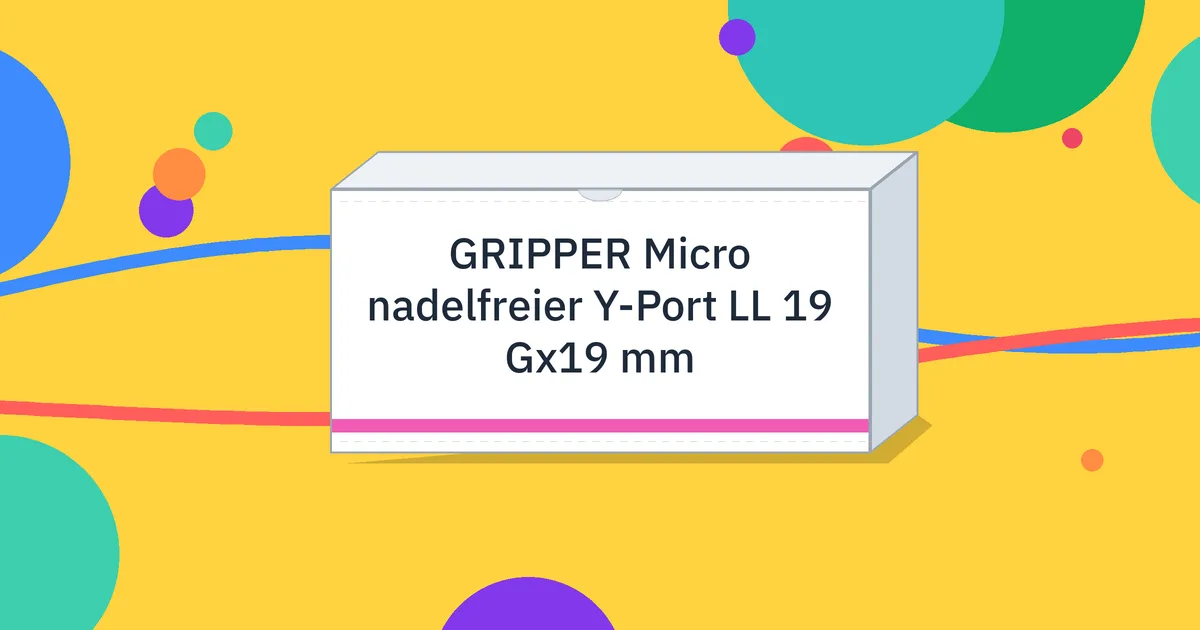 Symbolbild: Packung mit der Aufschrift GRIPPER Micro nadelfreier Y-Port LL 19 Gx19 mm (PZN 16747244) – Verfügbarkeit und Bezug in Apotheken in Frankfurt am Main