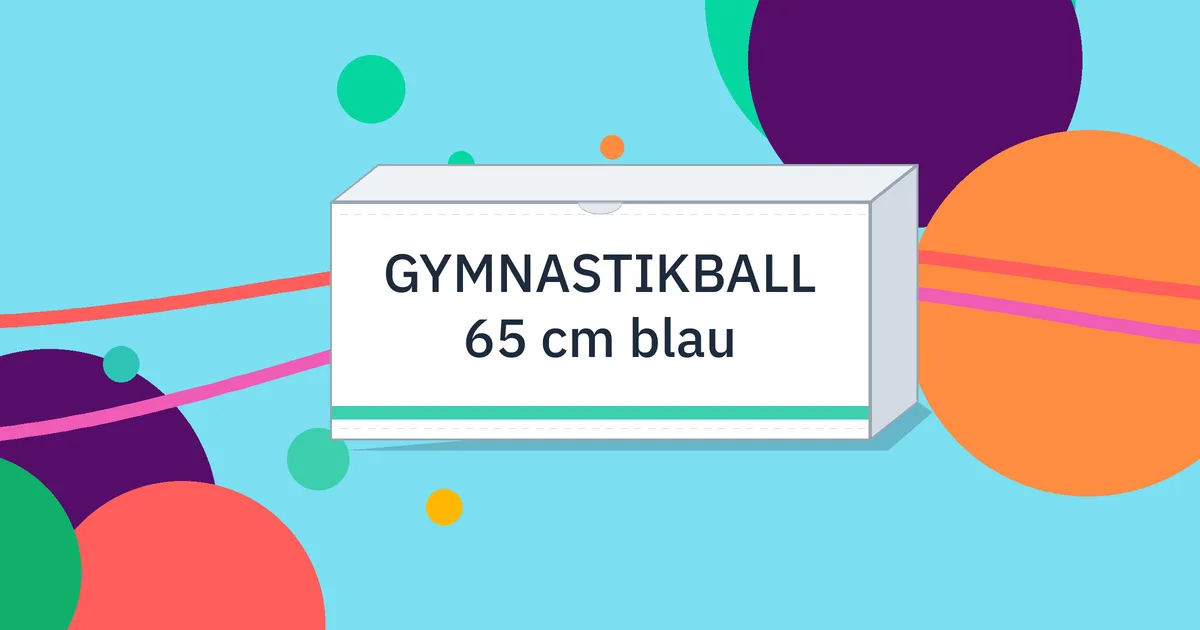 Symbolbild: Packung mit der Aufschrift GYMNASTIKBALL 65 cm blau (PZN 08454232) – Verfügbarkeit und Bezug in Apotheken in Frankfurt am Main