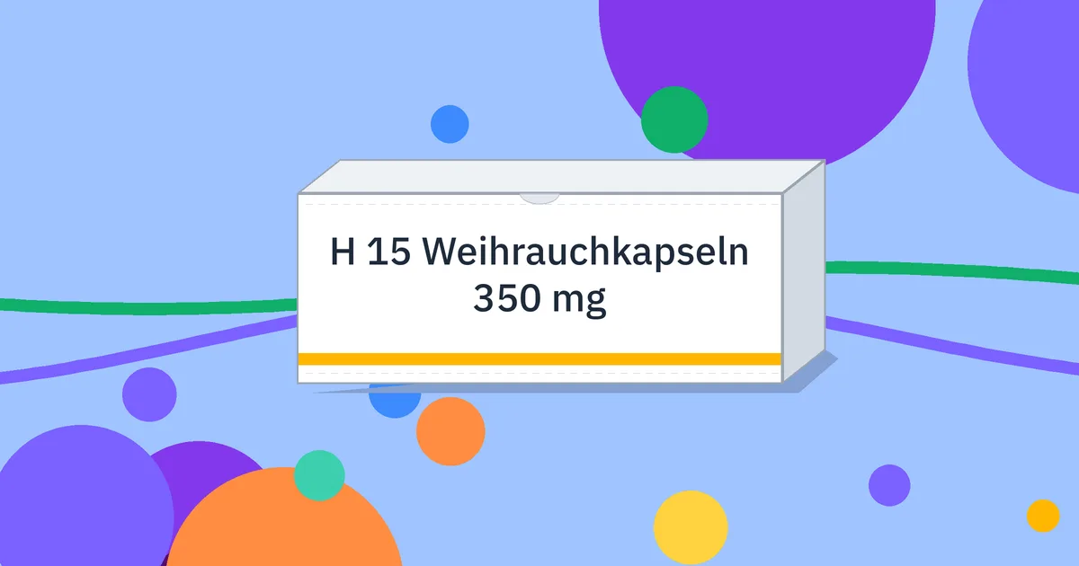 Symbolbild: Packung mit der Aufschrift H 15 Weihrauchkapseln 350 mg (PZN 09528458) – Verfügbarkeit und Bezug in Apotheken in Frankfurt am Main