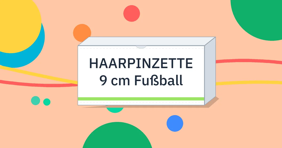 Symbolbild: Packung mit der Aufschrift HAARPINZETTE 9 cm Fußball (PZN 19163779) – Verfügbarkeit und Bezug in Apotheken in Frankfurt am Main