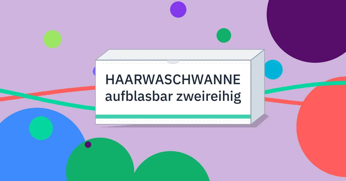Symbolbild: Packung mit der Aufschrift HAARWASCHWANNE aufblasbar zweireihig (PZN 03854062) – Verfügbarkeit und Bezug in Apotheken in Frankfurt am Main
