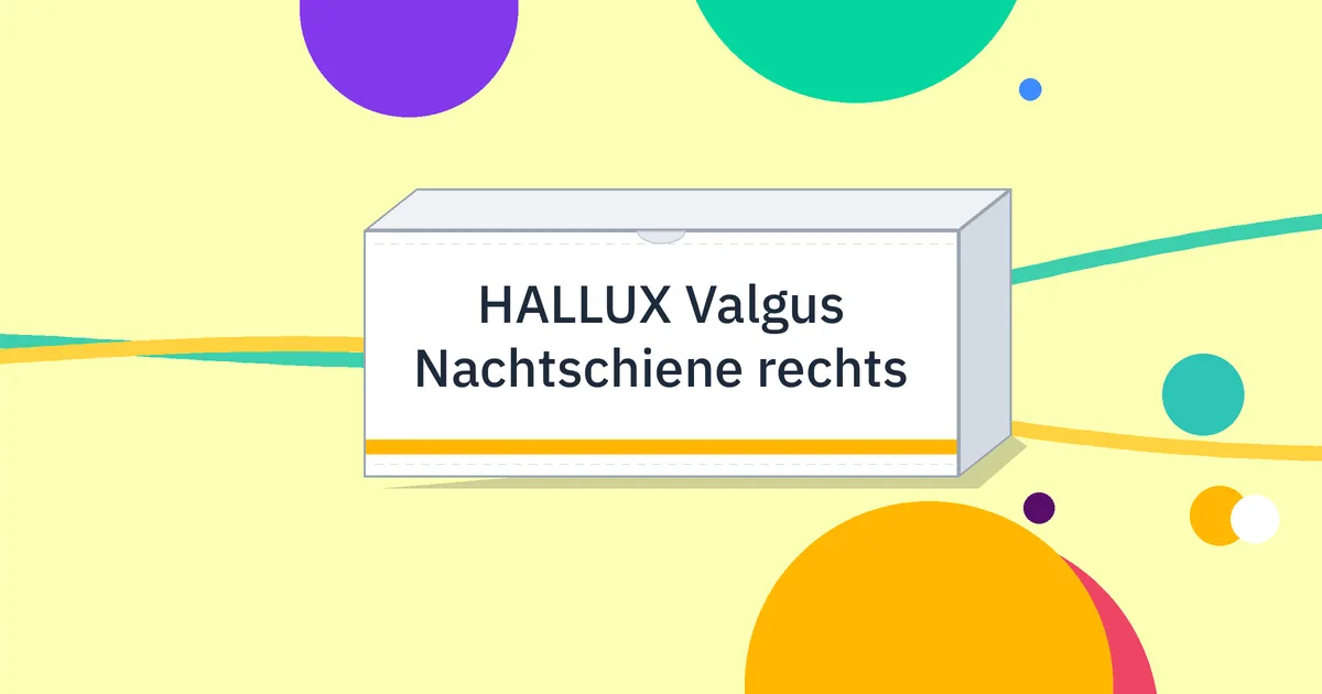 Symbolbild: Packung mit der Aufschrift HALLUX Valgus Nachtschiene rechts (PZN 03421765) – Verfügbarkeit und Bezug in Apotheken in Frankfurt am Main
