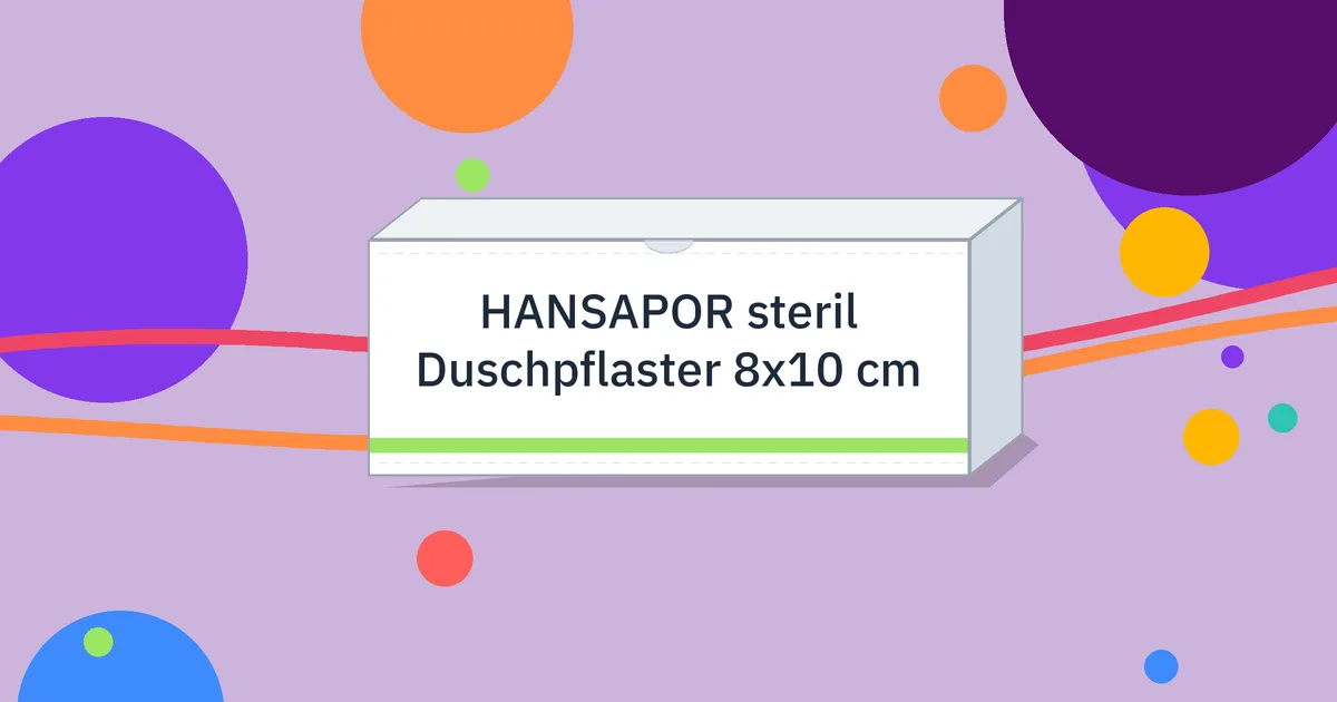 Symbolbild: Packung mit der Aufschrift HANSAPOR steril Duschpflaster 8x10 cm (PZN 15739515) – Verfügbarkeit und Bezug in Apotheken in Frankfurt am Main
