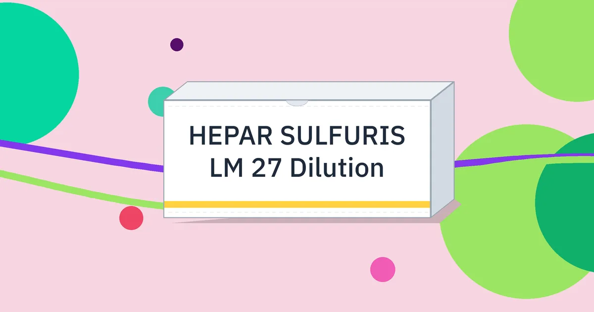 Symbolbild: Packung mit der Aufschrift HEPAR SULFURIS LM 27 Dilution (PZN 12887600) – Verfügbarkeit und Bezug in Apotheken in Frankfurt am Main
