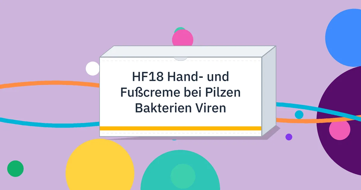 Symbolbild: Packung mit der Aufschrift HF18 Hand- und Fußcreme bei Pilzen Bakterien Viren (PZN 12537900) – Verfügbarkeit und Bezug in Apotheken in Frankfurt am Main