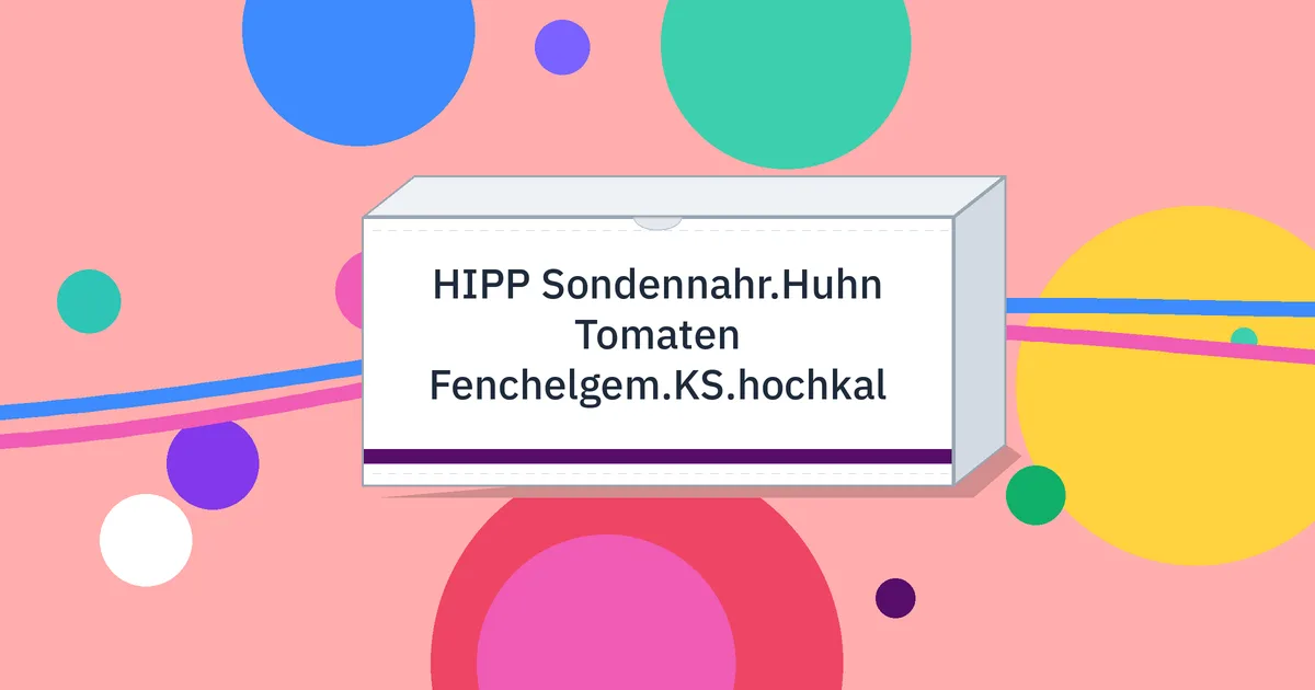 Symbolbild: Packung mit der Aufschrift HIPP Sondennahr.Huhn Tomaten Fenchelgem.KS.hochkal (PZN 19350984) – Verfügbarkeit und Bezug in Apotheken in Frankfurt am Main