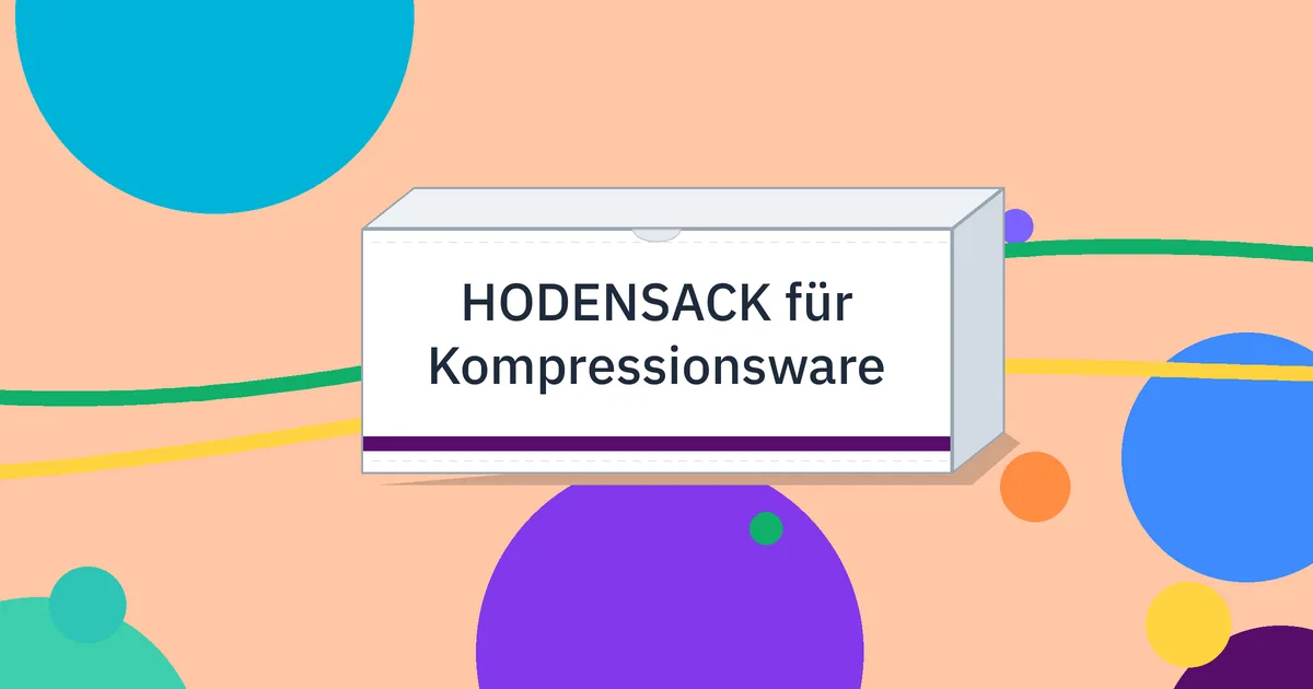 Symbolbild: Packung mit der Aufschrift HODENSACK für Kompressionsware (PZN 20318649) – Verfügbarkeit und Bezug in Apotheken in Frankfurt am Main