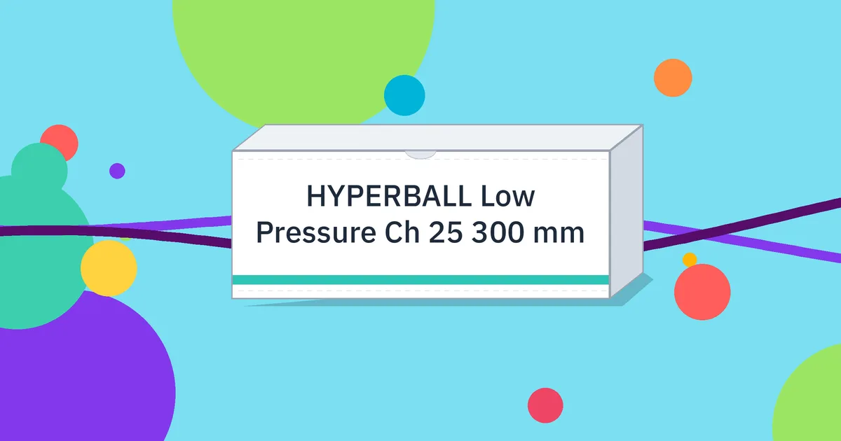Symbolbild: Packung mit der Aufschrift HYPERBALL Low Pressure Ch 25 300 mm (PZN 00904049) – Verfügbarkeit und Bezug in Apotheken in Frankfurt am Main