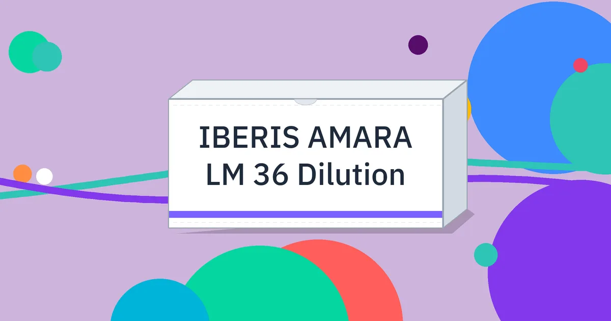 Symbolbild: Packung mit der Aufschrift IBERIS AMARA LM 36 Dilution (PZN 12891613) – Verfügbarkeit und Bezug in Apotheken in Frankfurt am Main