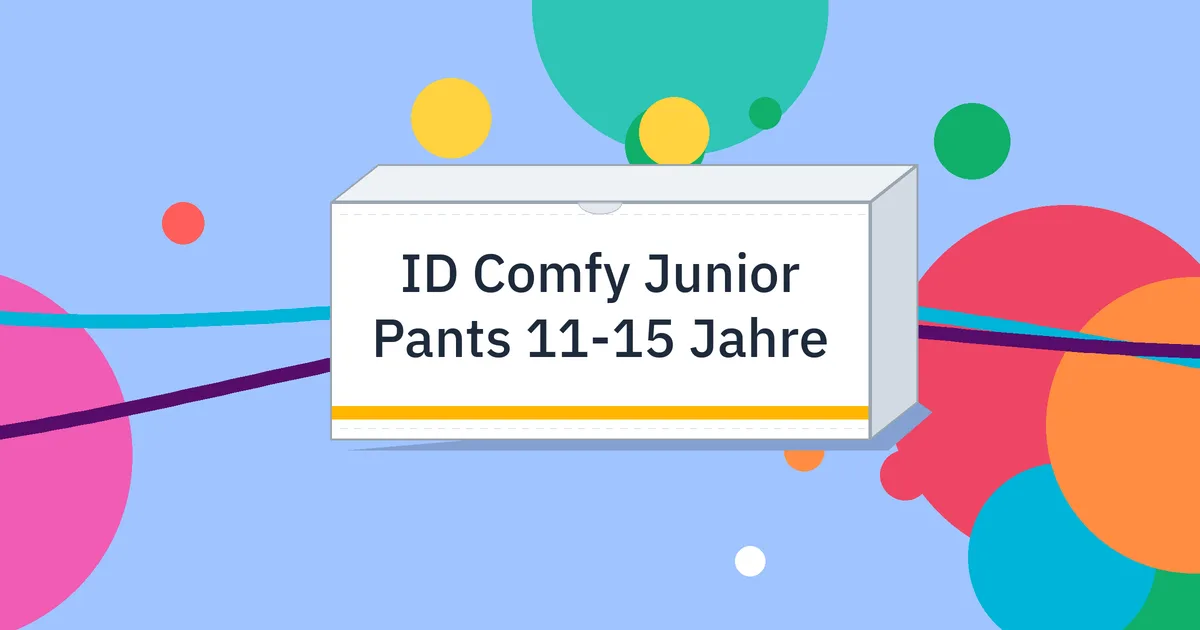 Symbolbild: Packung mit der Aufschrift ID Comfy Junior Pants 11-15 Jahre (PZN 20197708) – Verfügbarkeit und Bezug in Apotheken in Frankfurt am Main