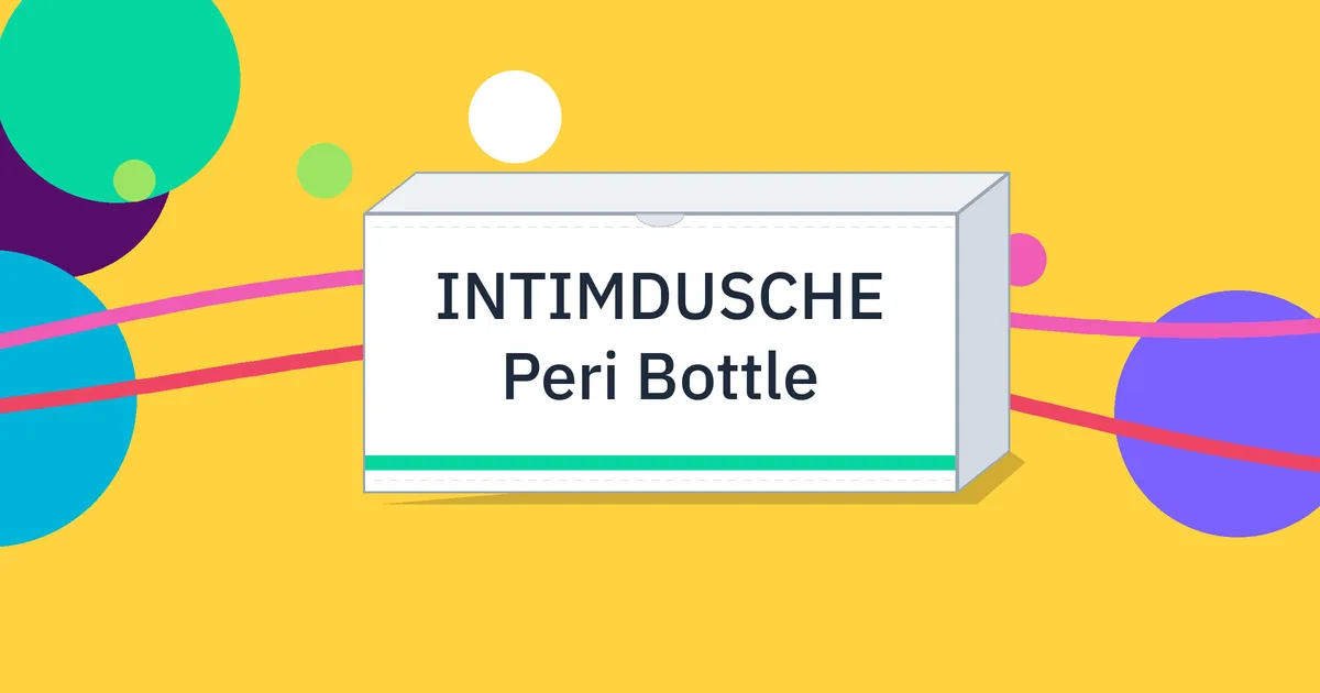Symbolbild: Packung mit der Aufschrift INTIMDUSCHE Peri Bottle (PZN 19706180) – Verfügbarkeit und Bezug in Apotheken in Frankfurt am Main