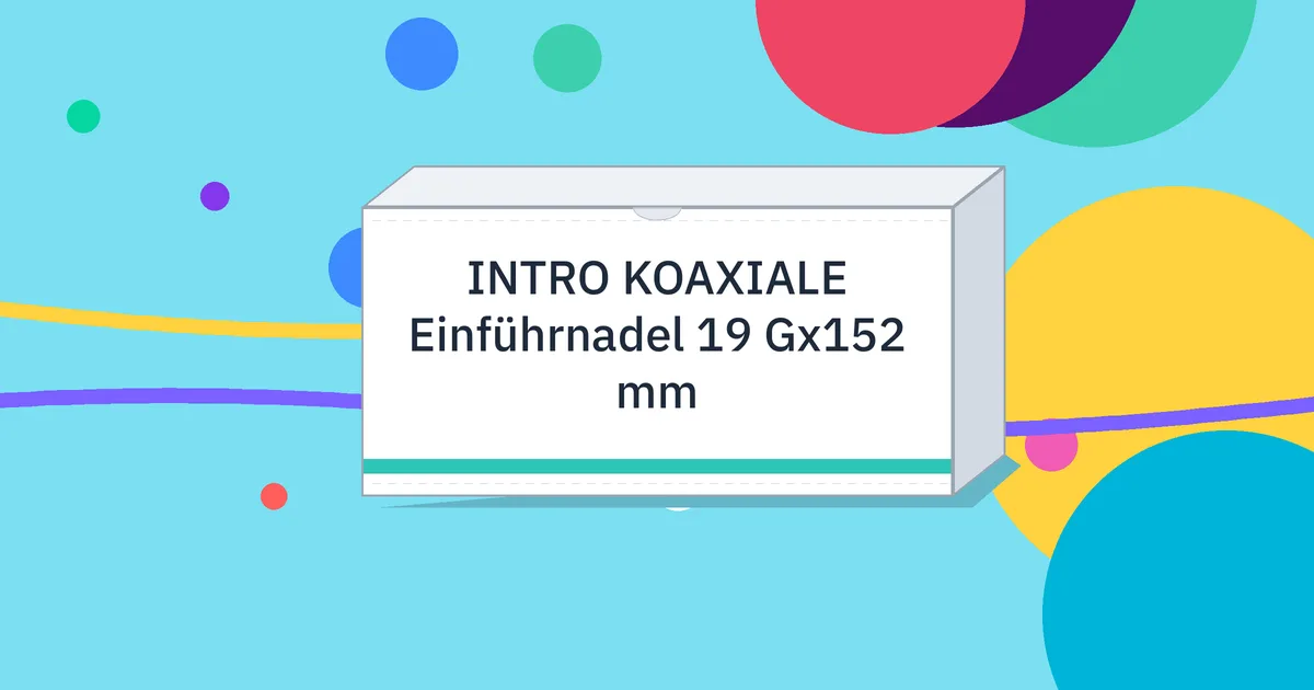 Symbolbild: Packung mit der Aufschrift INTRO KOAXIALE Einführnadel 19 Gx152 mm (PZN 19737275) – Verfügbarkeit und Bezug in Apotheken in Frankfurt am Main
