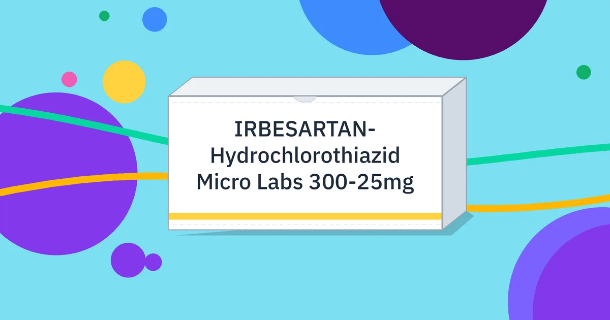 Symbolbild: Packung mit der Aufschrift IRBESARTAN-Hydrochlorothiazid Micro Labs 300-25mg (PZN 12738828) – Verfügbarkeit und Bezug in Apotheken in Frankfurt am Main