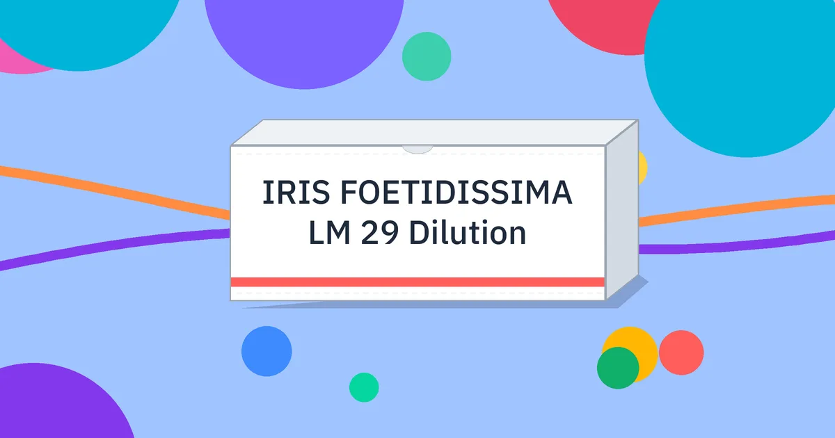 Symbolbild: Packung mit der Aufschrift IRIS FOETIDISSIMA LM 29 Dilution (PZN 12914099) – Verfügbarkeit und Bezug in Apotheken in Frankfurt am Main