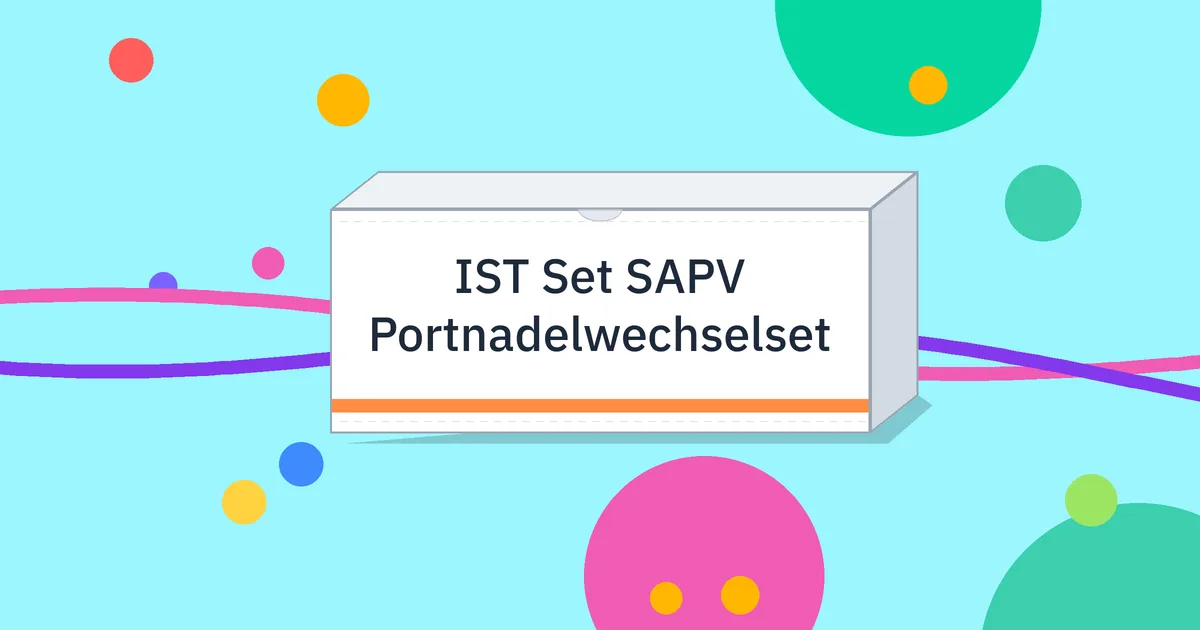 Symbolbild: Packung mit der Aufschrift IST Set SAPV Portnadelwechselset (PZN 20601693) – Verfügbarkeit und Bezug in Apotheken in Frankfurt am Main