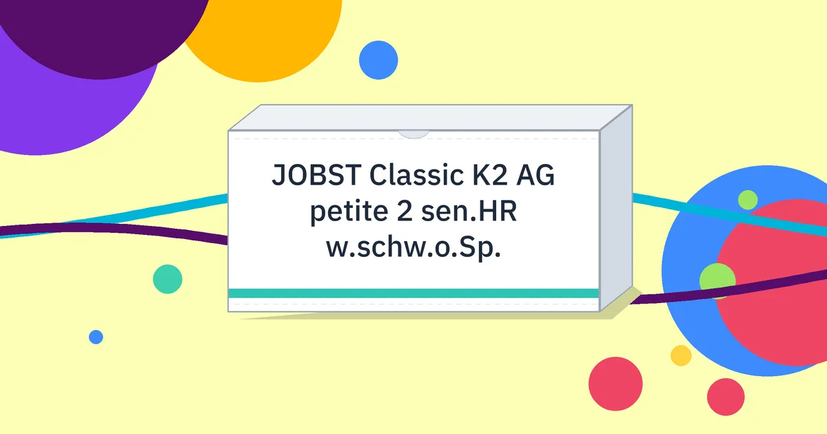 Symbolbild: Packung mit der Aufschrift JOBST Classic K2 AG petite 2 sen.HR w.schw.o.Sp. (PZN 17961821) – Verfügbarkeit und Bezug in Apotheken in Frankfurt am Main