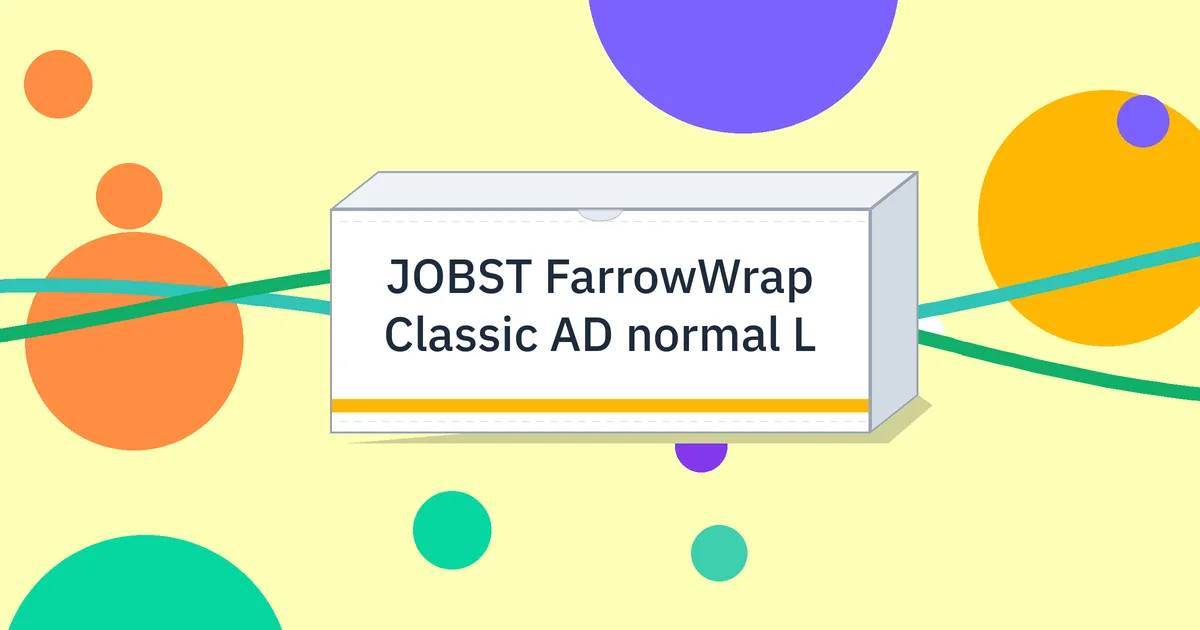 Symbolbild: Packung mit der Aufschrift JOBST FarrowWrap Classic AD normal L (PZN 13869662) – Verfügbarkeit und Bezug in Apotheken in Frankfurt am Main