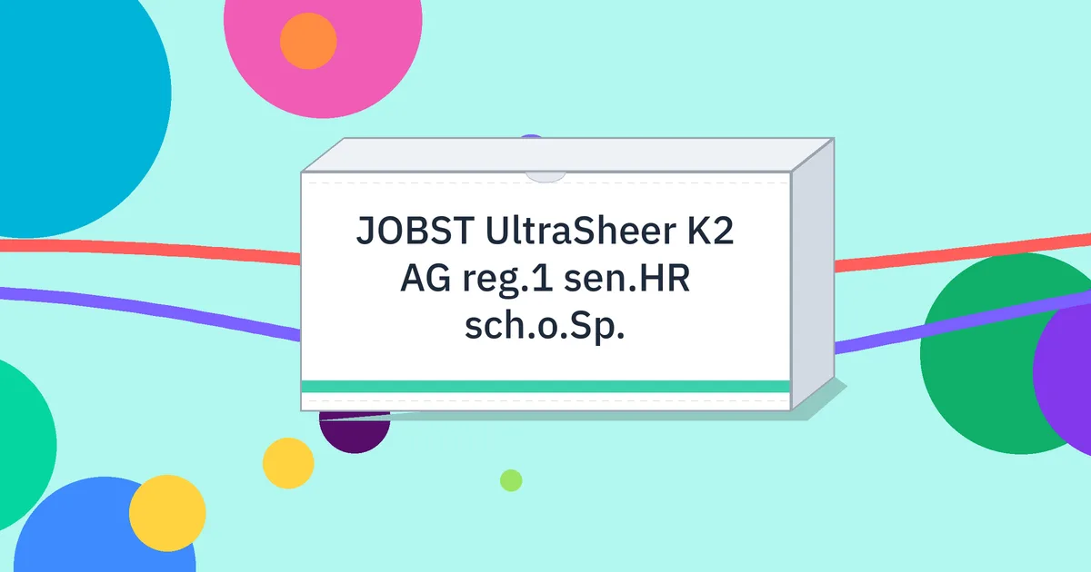 Symbolbild: Packung mit der Aufschrift JOBST UltraSheer K2 AG reg.1 sen.HR sch.o.Sp. (PZN 11262737) – Verfügbarkeit und Bezug in Apotheken in Frankfurt am Main
