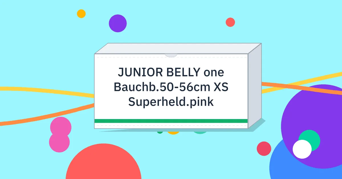 Symbolbild: Packung mit der Aufschrift JUNIOR BELLY one Bauchb.50-56cm XS Superheld.pink (PZN 13247593) – Verfügbarkeit und Bezug in Apotheken in Frankfurt am Main