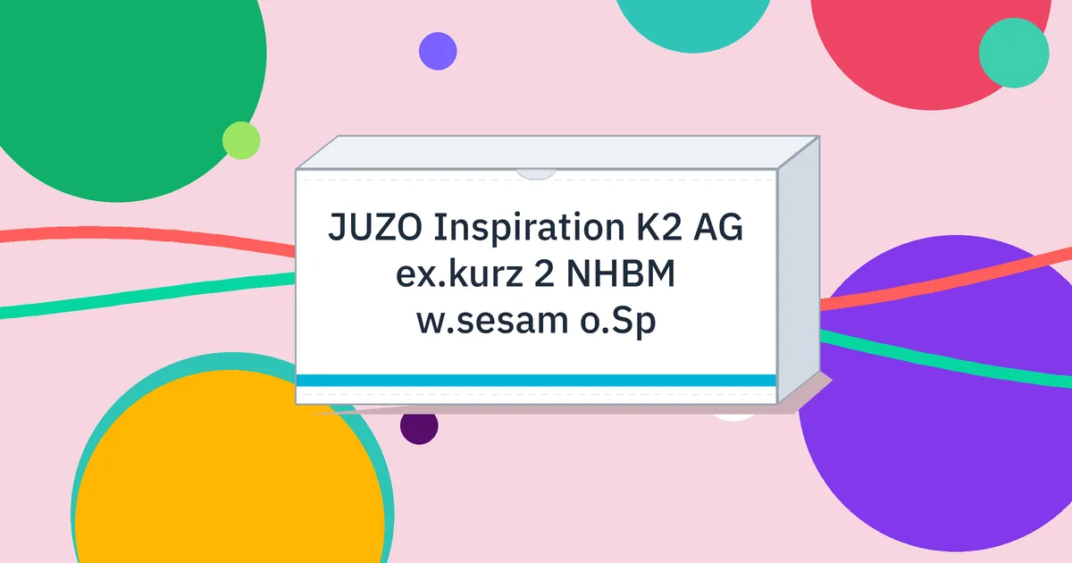 Symbolbild: Packung mit der Aufschrift JUZO Inspiration K2 AG ex.kurz 2 NHBM w.sesam o.Sp (PZN 14962518) – Verfügbarkeit und Bezug in Apotheken in Frankfurt am Main