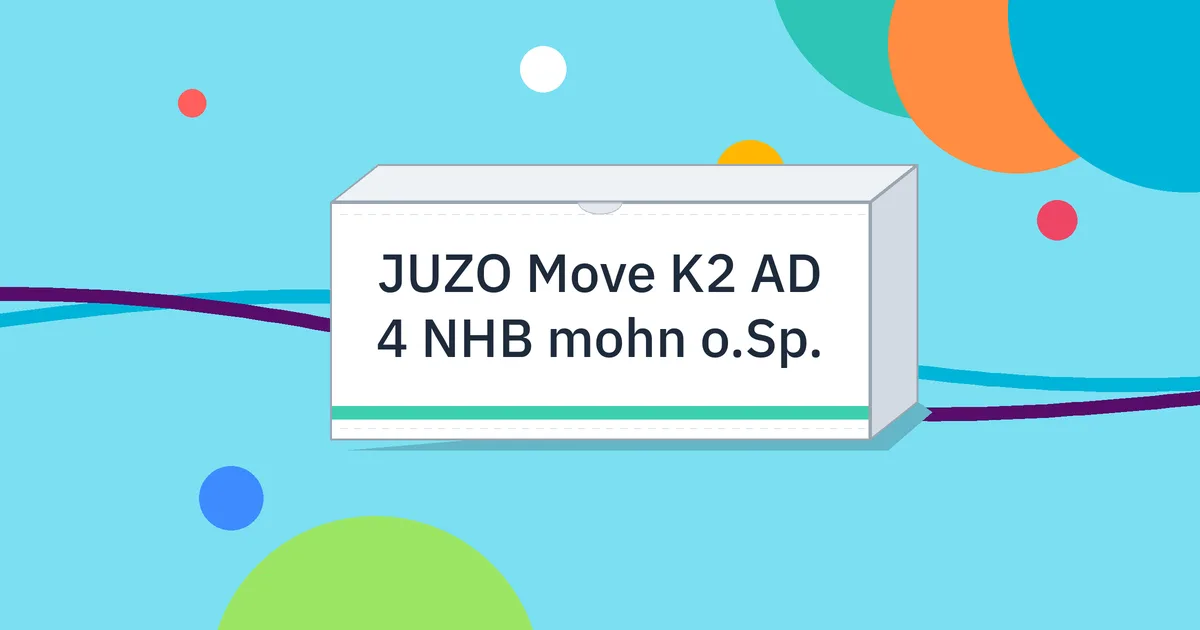 Symbolbild: Packung mit der Aufschrift JUZO Move K2 AD 4 NHB mohn o.Sp. (PZN 18539797) – Verfügbarkeit und Bezug in Apotheken in Frankfurt am Main